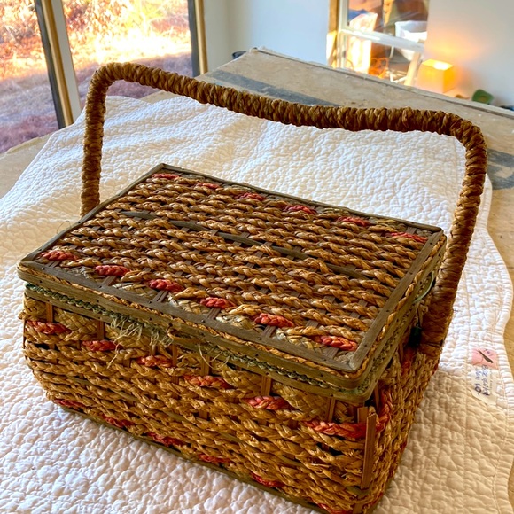 Antique | Storage & Organization | Antique Wicker Sewing Basket Ice ...